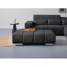 Hockerbank COTTA, B:134cm H:42cm T:70cm, schwarz, 100% Polyester, Hocker, "Orion"