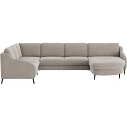 Sit & More Wohnlandschaft SIT & MORE, B:372cm H:90cm T:227cm, grau, 100% Polyester, Sofas, "Soul U-Form", wahlweise mit Bettfunktion und Schubkasten