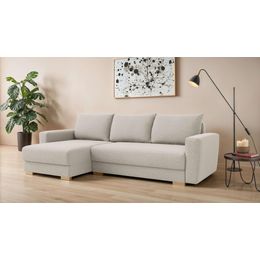 Home Affaire "MAGHERA universell Schlafsofa mit Bettkasten, Ma&szlig;e B/T/H: 255/142/84cm" L-Form mit Recamiere rechts oder links montierbar, hoher
