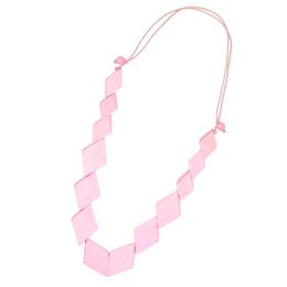 Damen Lange Kette "Raute", pink, Basic, Collezione Alessandro, Holz, Halsketten, aus Holzperlen in Rautenform