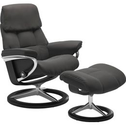 Relaxsessel stressless, B:78cm H:100cm T:76cm, grau, Leder PALOMA: durchgef&auml;rbtes Semianilin-M&ouml;belleder;Leder BATICK: durchgef&auml;rbtes und genarbtes