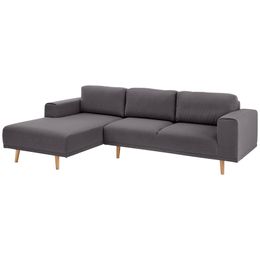Ecksofa Home Affaire, B:273cm H:90cm T:167cm, grau, Struktur fein( 100% Polyester);Filzoptik (100% Polyester);Luxus-Microfaser (100% Polyester),