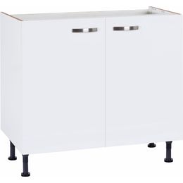 Sp&uuml;lenschrank KOCHSTATION, B:90cm H:87cm T:58,4cm, wei&szlig;, K&uuml;che, Schr&auml;nke, "KS-Cara", Breite 90 cm