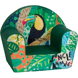 KNORRTOYS Kinder Sessel "Jungle animal", Baumwolle, B/H/T: 51cm x 42cm x 34cm, gr&uuml;n, B:51cm H:42cm T:34cm, Sessel, f&uuml;r Kinder; Made in Europe
