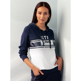 Heine Damen Sweatshirt, blau, Gr. 42, bedruckt, gemustert, 50% Modal, 44% Polyester, 6% Elasthan, Sweatshirts