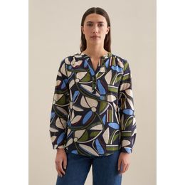 Seidensticker Damen Klassische Bluse "Schwarze Rose", blau, Gr. 38, gebl&uuml;mt, 100% Baumwolle, Blusen, Tunika Floral