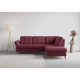 Sit & More Ecksofa SIT & MORE, B:250cm H:90cm T:226cm, rot, Wohnzimmer, Sofas, "G&ouml;teborg", inkl. Sitztiefenverstellung, wahlweise mit Bettfunktion & Bettkasten
