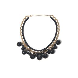 Damen Kette mit Anh&auml;nger "Trixi", schwarz, Basic, Collezione Alessandro, PTFE-Kunststoff, Halsketten, mit unterschiedlichen Perlen