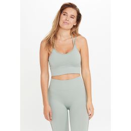 ENDURANCE ATHLECIA ATHLECIA Damen Sport-BH "Flowee", Gr. XXS, grau, 93% Polyamid, 6% Elasthan, 1% Polyester, unifarben, BHs, mit modischem Tr&auml;ger-Design