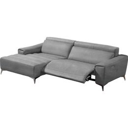 Ecksofa Egoitaliano, B:266cm H:95cm T:163cm, grau, Luxus-Micofaser Lederoptik (100% Polyester) ist ein neues technisches Gewebe mit einem visuellen