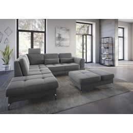 Sit & More Ecksofa SIT & MORE, B:258cm H:84cm T:226cm, grau, Wohnzimmer, Sofas, "Bendigo L-Form", inklusive Sitztiefenverstellung, Bodenfreiheit 12 cm, in 2