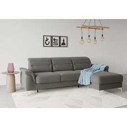 Sit & More Ecksofa SIT & MORE, B:258cm H:85cm T:170cm, grau, 90% Polyester, 10% Polyamid, Wohnzimmer, Sofas, "Sinatra L-Form", mit Recamiere, optinal mit