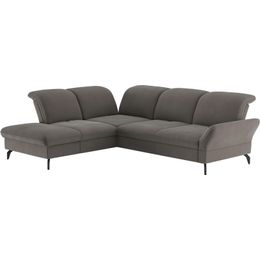 Sit & More Ecksofa SIT & MORE, B:288cm H:88cm T:242cm, braun, 100% Polyester, Wohnzimmer, Sofas, "Leandro L-Form", Wahlweise mit Bett-, Kopfteil - und