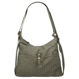 Samantha Look Damen Shopper, gr&uuml;n, Leder, Taschen, echt Leder, Made in Italy
