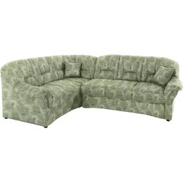 Ecksofa DOMO collection, B:256cm H:91cm T:200cm, gr&uuml;n, Luxus-Microfaser (100% Polyester), mit Muster;Struktur (100% Polyester), Wohnzimmer, Sofas,