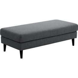 Hocker, B:133cm H:42cm T:63cm, grau, ATLANTIC HOME COLLECTION, Wohnzimmer, Hocker, "Rekvik", XXL-Hocker, mit Massivholzf&uuml;&szlig;en, passend zur Rekvik-Serie