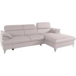 Ecksofa COTTA, B:254cm H:74cm T:167cm, beige, NaturLEDER (echtes Rindsleder) in Sitz und R&uuml;cken. Korpus in passendem Kunstleder SOFTLUX