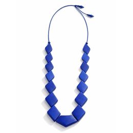 Damen Lange Kette "Raute", blau, Basic, Collezione Alessandro, Holz, Halsketten, verschieden gro&szlig;e Rauten
