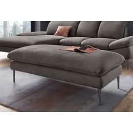 Hocker W.Schillig, B:151cm H:45cm T:71cm, grau, Chenille-Flachgewebe R66 (85% Polyester, 15% Nylon);Longlife Xtra-Leder Z59: Glattleder mit modischer
