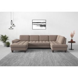 Sit & More Wohnlandschaft SIT & MORE, B:338cm H:88cm T:172cm, grau, 90% Polyester 10%Polyamid, Sofas, "Westham U-Form", wahlweise mit Bettfunktion, Bettkasten,