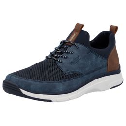 Rieker Herren Slip-On Sneaker, Gr. 40, blau, Lederimitat, Textil, kontrastfarbene Details, Schuhe, Freizeitschuh, Halbschuh, Schlupfschuh mit Gummizug