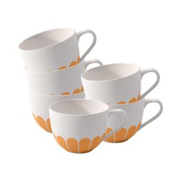 Villeroy & Boch VILLEROY & BOCH Tasse "Kaffeetassen Fleur Couleur 160 ml 6er Set", 6,5cm, 160ml, 6, gelb, Trinkgef&auml;&szlig;e, Sp&uuml;lmaschinenfest, Mikrowellensicher