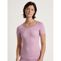 Calida Damen Unterhemd "Natural Comfort", Gr. XXS, rosa, Single Jersey, Obermaterial: 92% Baumwolle, 8% Elasthan, unifarben, Unterhemden, mit