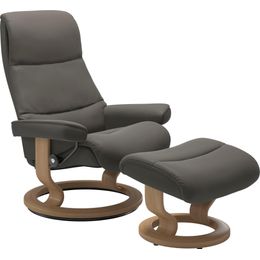 Fu&szlig;hocker stressless, B:57cm H:40cm T:47cm, grau, Leder BATICK: BATICK ist ein leicht korrigiertes, durchgef&auml;rbtes und genarbtes M&ouml;belleder, bei dem