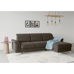 Sit & More Ecksofa SIT & MORE, B:258cm H:85cm T:170cm, braun, 90% Polyester, 10% Polyamid, Wohnzimmer, Sofas, "Sinatra L-Form", mit Recamiere, optinal mit