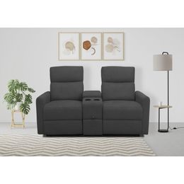 2-Sitzer Home Affaire, B:167cm H:102cm T:95cm, grau, Webstoff (95% Polyester 5%Nylon), Sofas, "Daoulas, 2er-Kinosofa, TV-Sessel, Multimedia-Sofa",