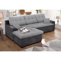Ecksofa Home Affaire, B:247cm H:75cm T:150cm, grau, 100% Polyester Luxus-Microfaser/Struktur;100% Polyester PRIMABELLE/Webstoff;100% Polyester