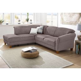 Ecksofa Home Affaire, B:257cm H:84cm T:212cm, grau, Struktur (100% Polypropylen);Luxus-Microfaser ALTARA NUBUCK (100% Polyester);90% Polyester/10%