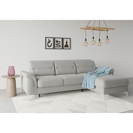 Sit & More Ecksofa SIT & MORE, B:258cm H:85cm T:170cm, silber, 90% Polyester, 10% Polyamid, Wohnzimmer, Sofas, "Sinatra L-Form", mit Recamiere, optinal mit