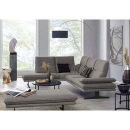 Ecksofa W.Schillig, B:284cm H:94cm T:224cm, grau, Flachgewebe S22 (100% Polyester), Wohnzimmer, Sofas, "broadway, Designsofa, toller Sitzkomfort,