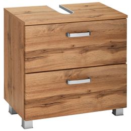 Waschbeckenunterschrank Welltime, B:60cm H:59cm T:35cm, braun, Badezimmer, Schr&auml;nke, "Ravenna", Breite 60 cm, mit Soft-Close-Funktion