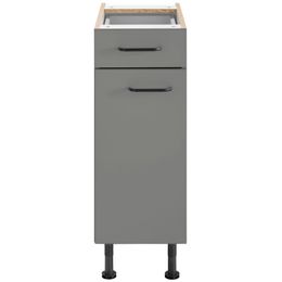 Unterschrank Optifit, B:30cm H:87cm T:58,4cm, grau, Holzwerkstoff, K&uuml;che, Schr&auml;nke, "Elga", mit Soft-Close-Funktion, h&ouml;henverstellbaren F&uuml;&szlig;e, Breite