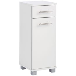 Seitenschrank Welltime, B:30,3cm H:75,3cm T:32,6cm, wei&szlig;, FSC-zertifizierter Holzwerkstoff, Schr&auml;nke, "Emmi, Breite 30 cm", Wechselbarer T&uuml;ranschlag,