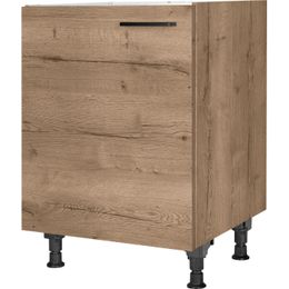 Sp&uuml;lenschrank Nobilia, B:60cm H:87cm T:58,3cm, braun, K&uuml;che, Schr&auml;nke, ""Structura", Ausrichtung w&auml;hlbar, vormontiert, in den Breiten", 45 und 60 cm,
