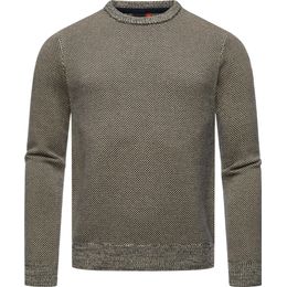 Ragwear Herren Strickpullover "Larrs", grau, Gr. XXL, Material: 60% Baumwolle, 40% Acryl, Pullover, stylischer Herren Sweatpullover mit Rippb&uuml;ndchen