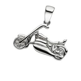Kettenanh&auml;nger Jobo "Anh&auml;nger Motorrad 13 mm", silber (silber 925), Schmuckanh&auml;nger, Damen, Silber 925 (Sterlingsilber), Kettenanh&auml;nger, 925 Silber rhodiniert