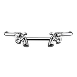 Adelia&acute;s ADELIA ́S Damen Brustwarzenpiercing "Piercing Brustpiercing", silber, Titan, Piercings, Mit 2 Revolvern aus Pewter, silber platiniert