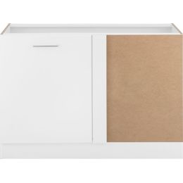 Eckunterschrank KOCHSTATION, B:120cm H:82cm T:60cm, wei&szlig;, MDF, K&uuml;che, Schr&auml;nke, "KS-Kehl", ohne Arbeitsplatte