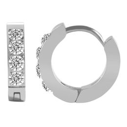 Adelia&acute;s ADELIA ́S Damen Klappcreolen "Damen Ohrringe &ndash; Klappcreole aus Edelstahl mit Strass Steinchen"silber, Edelstahl, Ohrringe, Perfekt zum Verschenken an