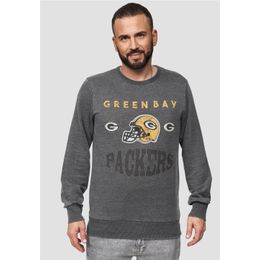 Recovered Herren Sweatshirt "Green Bay Packers", grau, Gr. S, bedruckt, 100% Baumwolle, Sweatshirts, f&uuml;r alle Green Bay Packers-Fans