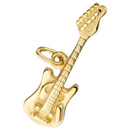 Jobo Damen Kettenanh&auml;nger "Anh&auml;nger Musik Gitarre 13 mm", Silber 925 (Sterlingsilber)goldfarben, Silber 925 (Sterlingsilber), Schmuckanh&auml;nger, 925