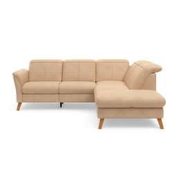 Sit & More Ecksofa SIT & MORE, B:250cm H:91cm T:220cm, braun, 100% Polyester, Wohnzimmer, Sofas, "Romero L-Form", wahlweise mit oder ohne TV-Funktion,