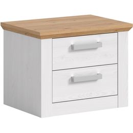 Nachtschrank Home Affaire, B:56cm H:43cm T:39cmsibiu l&auml;rche nachbildung, artisan eiche nachbildung, FSC-zertifizierter Holzwerkstoff, Schr&auml;nke,