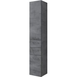 Hochschrank SAPHIR, B:35cm H:185,5cm T:33cm, grau, Badezimmer, Schr&auml;nke, "Quickset 945 Badschrank, 35 cm breit, 2 T&uuml;ren, 2 Schubladen",