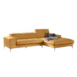 Ecksofa W.Schillig, B:303cm H:70cm T:193cm, gelb, Longlife Xtra-Leder Z69: Das feinnarbige, gedeckte Softleder Z69 besticht durch seine