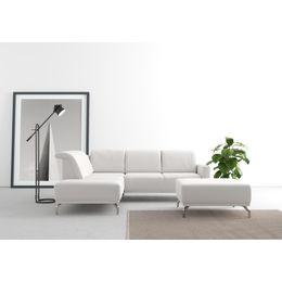 Sit & More Ecksofa SIT & MORE, B:249cm H:84cm T:205cm, silber, Wohnzimmer, Sofas, "Bailando L-Form", wahlweise mit Kopfteilverstellung und Vorziehsitz, motorisch